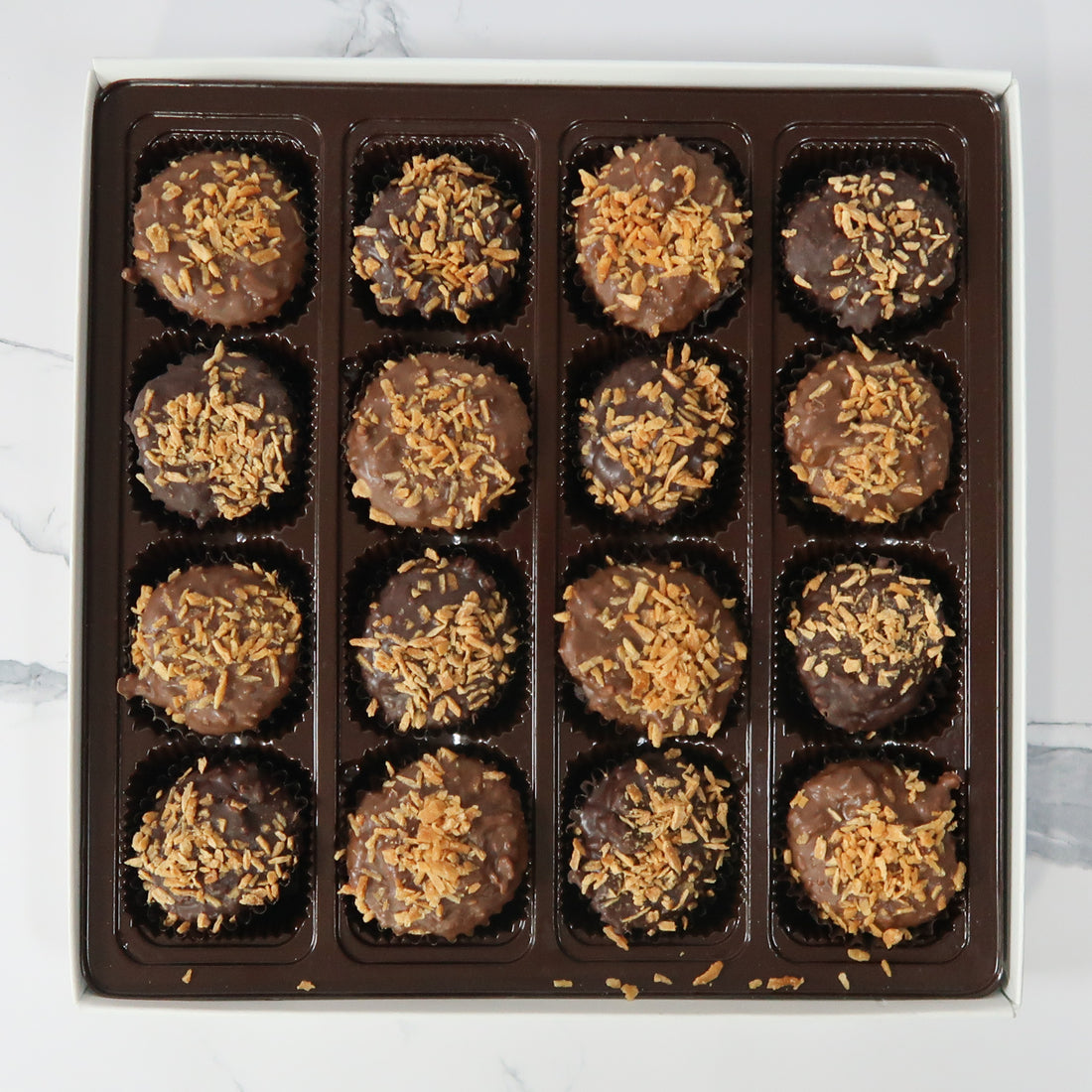 Chocolate Toasted Coconut Clusters – Forbes Candies