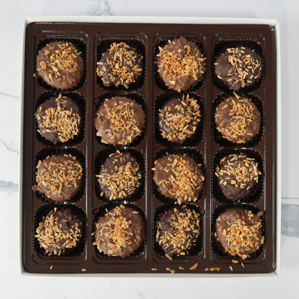 Chocolate Toasted Coconut Clusters – Forbes Candies